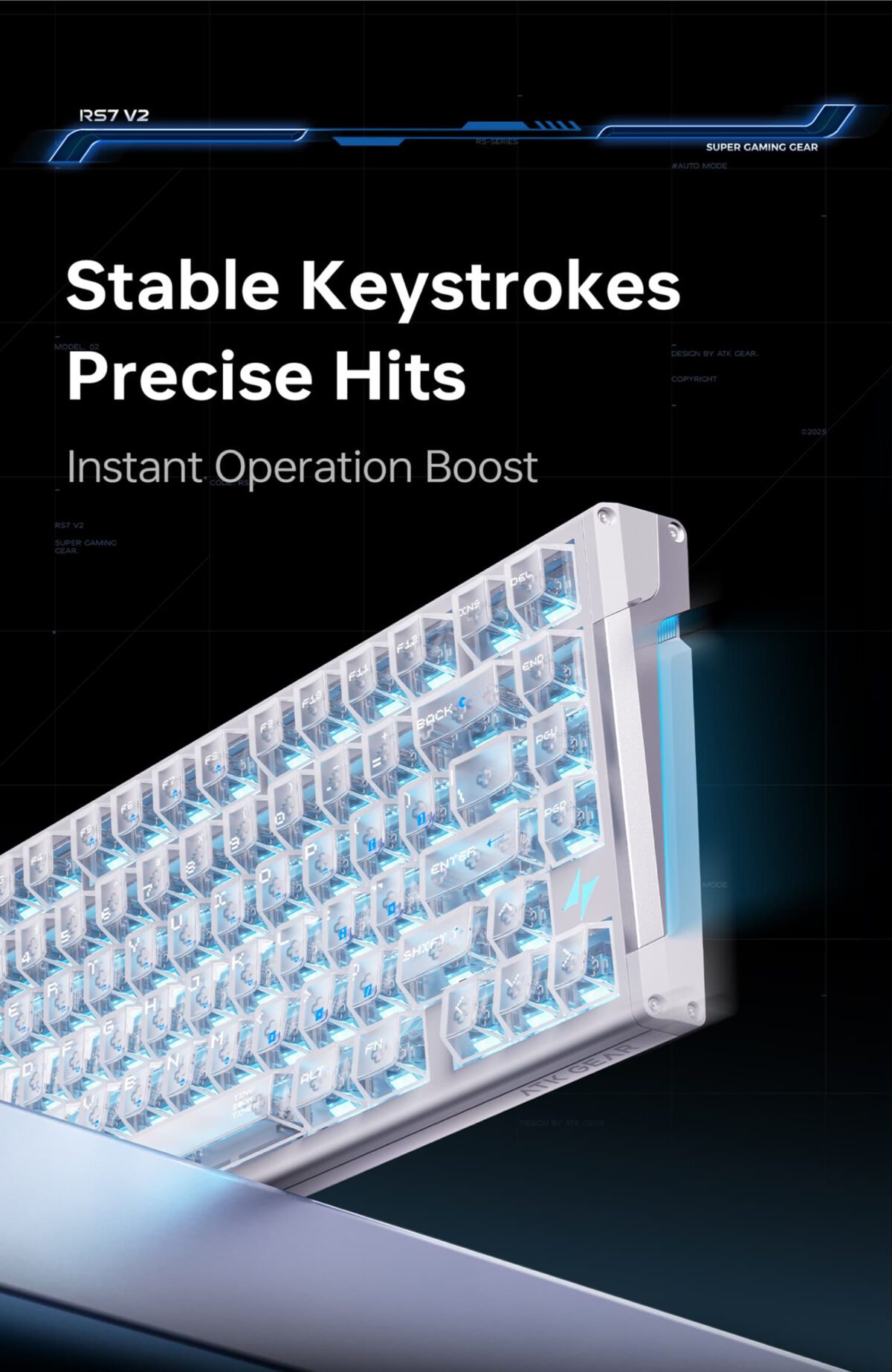 ATK RS7 V2 Custom Hall Effect Keyboard, 8K Polling Rate