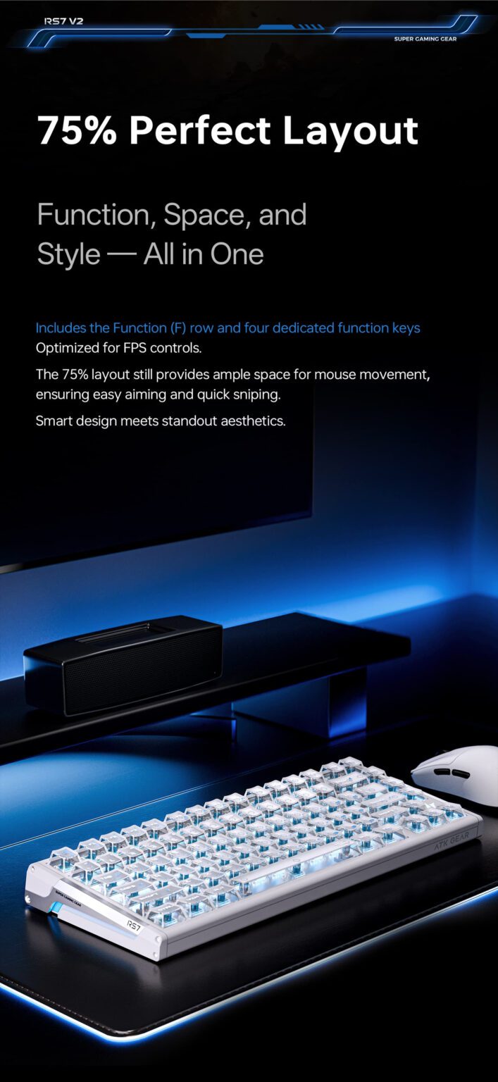 ATK RS7 V2 Custom Hall Effect Keyboard, 8K Polling Rate